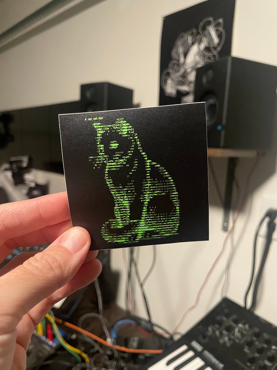 Cat.txt Sticker ASCII art, 4x4 inch vinyl sticker by Terminal Research ...