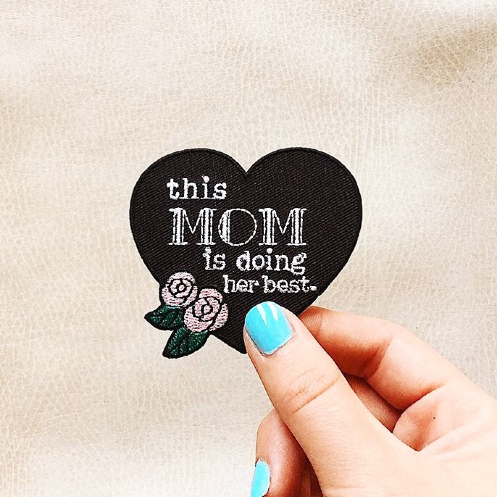 This Mom is Doing Her Best Heart patch. White. Mother's Day Gift ...